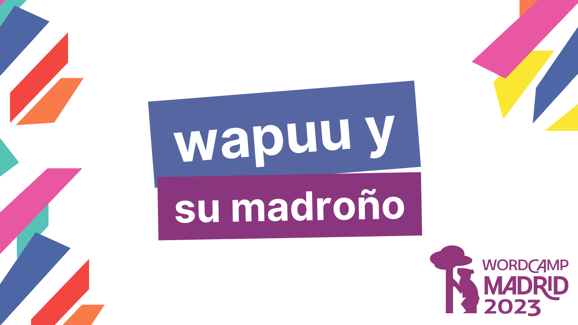 Wapuu y su madroño | WordCamp Madrid 2023